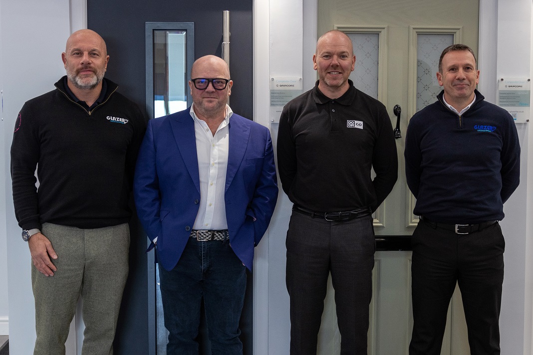 L-R Glazerite's Robert Brearley Brisant Secure's Nick Dutton DoorCo's ...